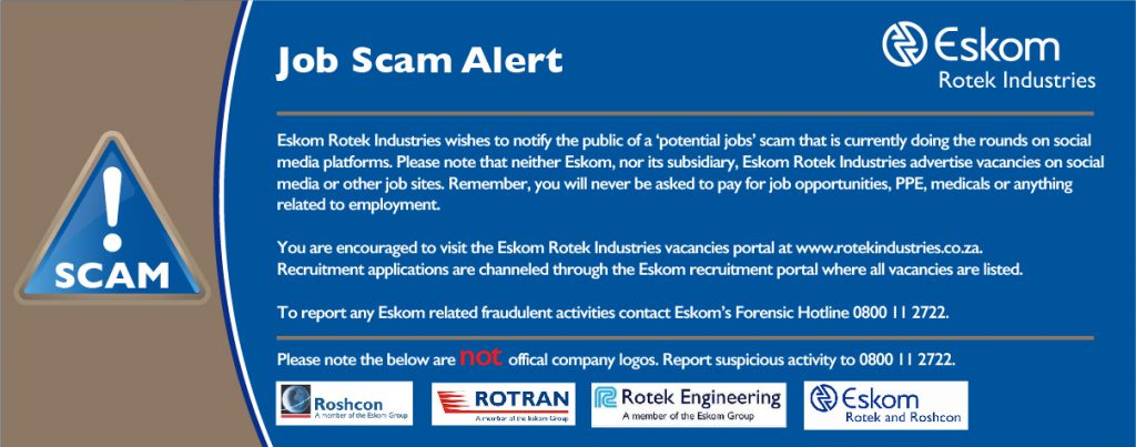 Vacancies – Eskom Rotek Industries